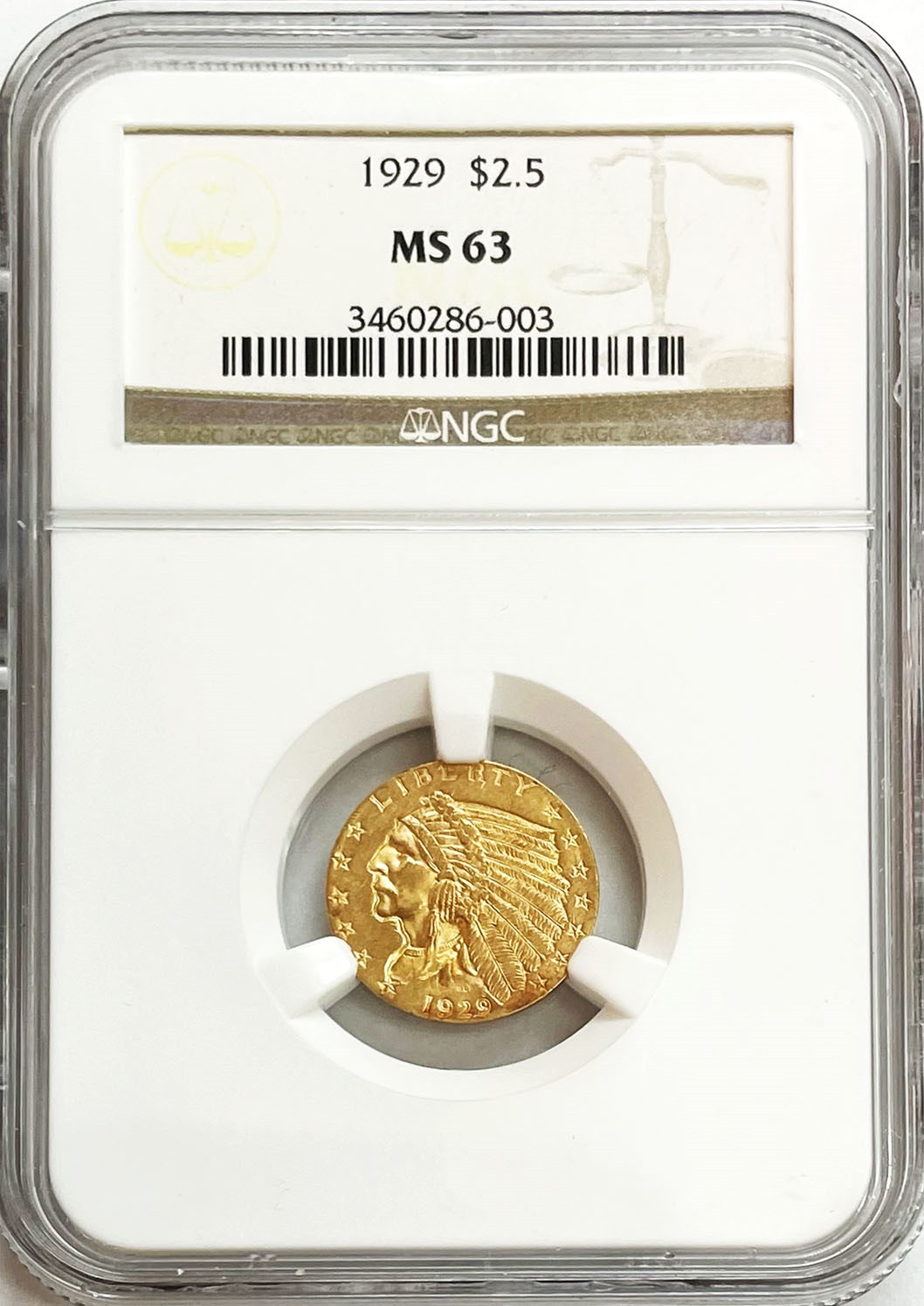 1929 GOLD USA $2.50 INDIAN HEAD QUARTER EAGLE COIN NGC MINT STATE 63 | eBay