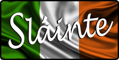 Slainte Script On Irish Flag Photo License Plate | eBay