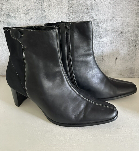 Cloudwalkers Dynamic Leather/Fabric Ankle Boots Womens Size 11W, Block ...