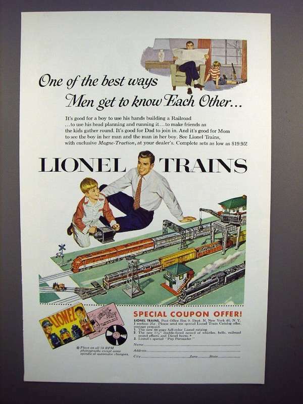 1954 Lionel Train Ad - Men Get to Know Each Other! | eBay