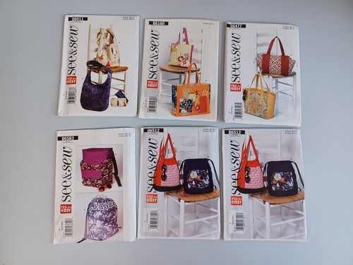 Butterick SEE & SEW Various Handbag Sewing Patterns Lot of 6 (5 Designs ...
