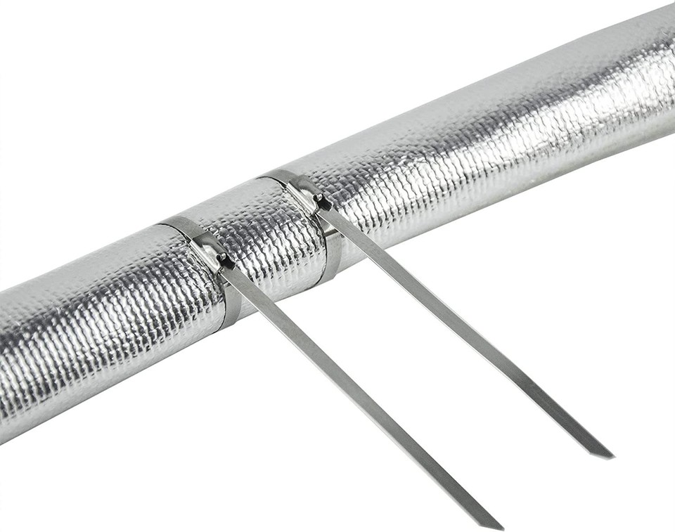 1/2"ID 10Ft Metallic Heat Shield Sleeve Insulated Wire Hose Cover Wrap ...