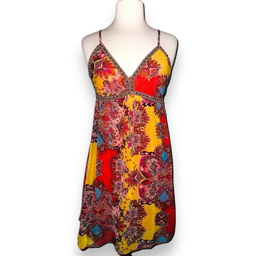 Q2* Funky People STRAPPY Dress India Boho Size Medium Y2K Mini | eBay