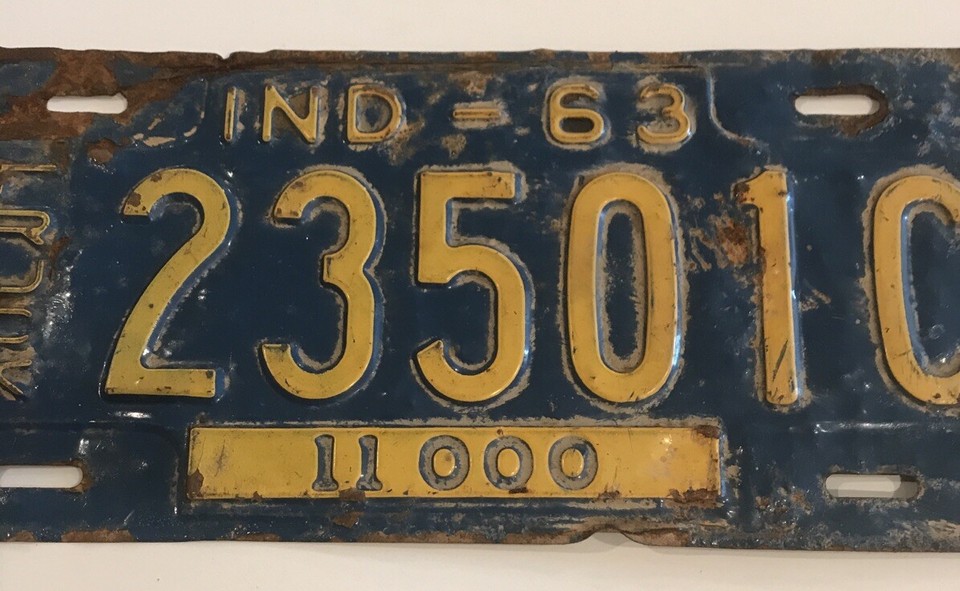 1963 Indiana Truck License Plate 23501C 11000 | eBay