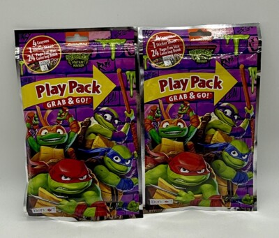2 Ninja Turtles Grab & Go Play Packs Crayons Stickers Coloring Book ...