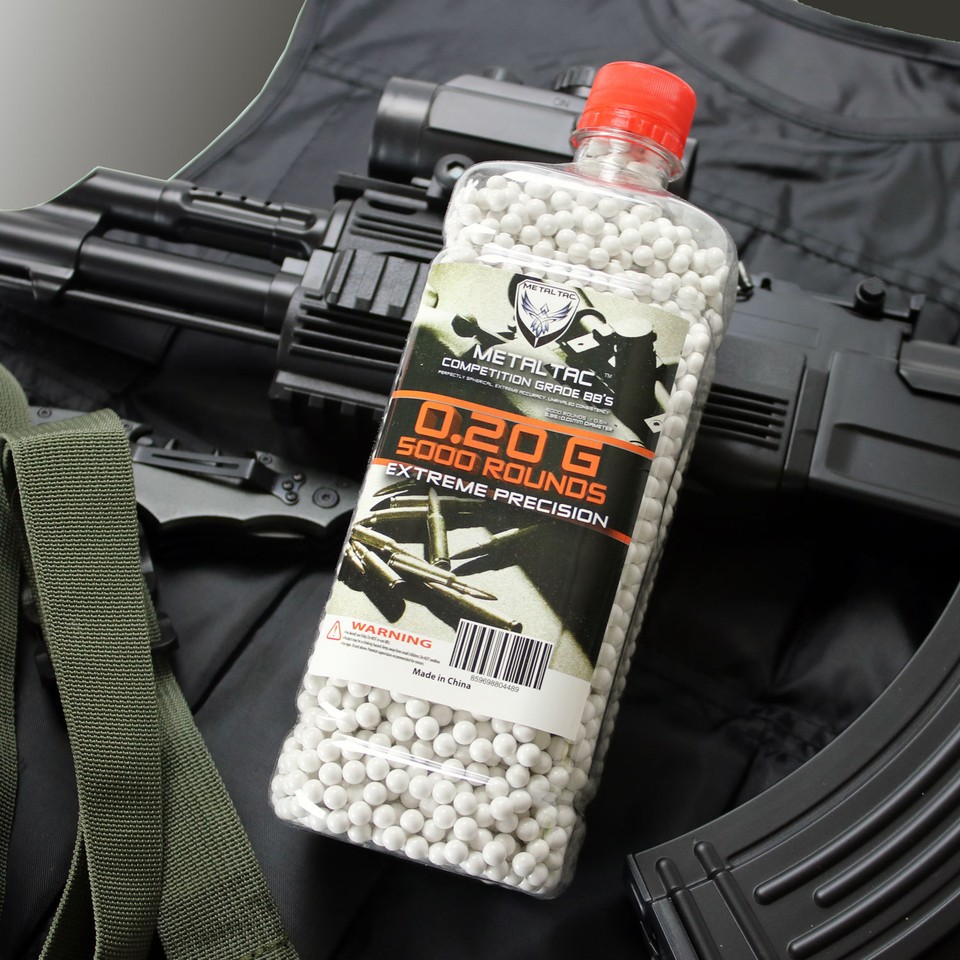 MetalTac .20g BBs Bottle 5000 0.2g 6mm Ammo Pellets Airsoft Guns ...