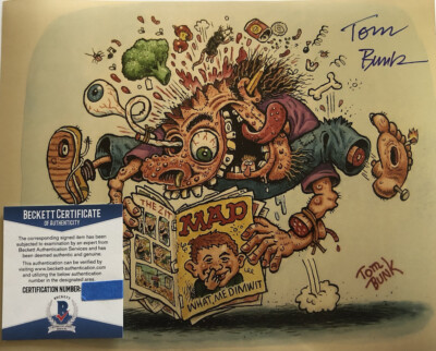 TOM BUNK SIGNED 8x10 PHOTO GARBAGE PAIL KIDS CREATOR CARTOONIST E ...