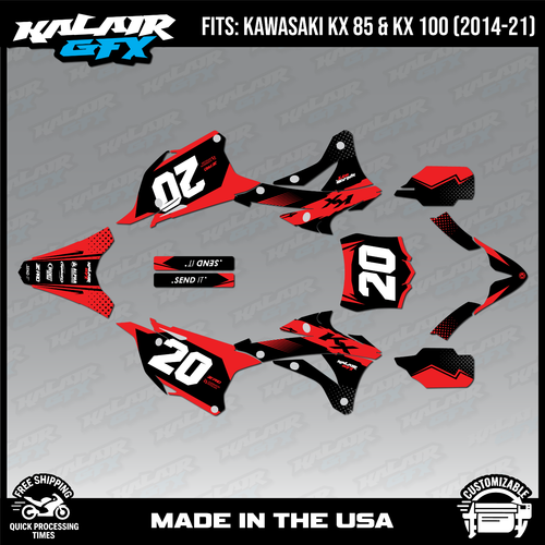 Graphics Kit for Kawasaki KX85 KX100 (2014-2021) KX 85 KX 100 Spear ...