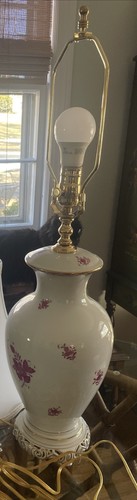 Herend Table Lamp Nanking Bouquet Chinese Pink Raspberry Gold 29” h. | eBay
