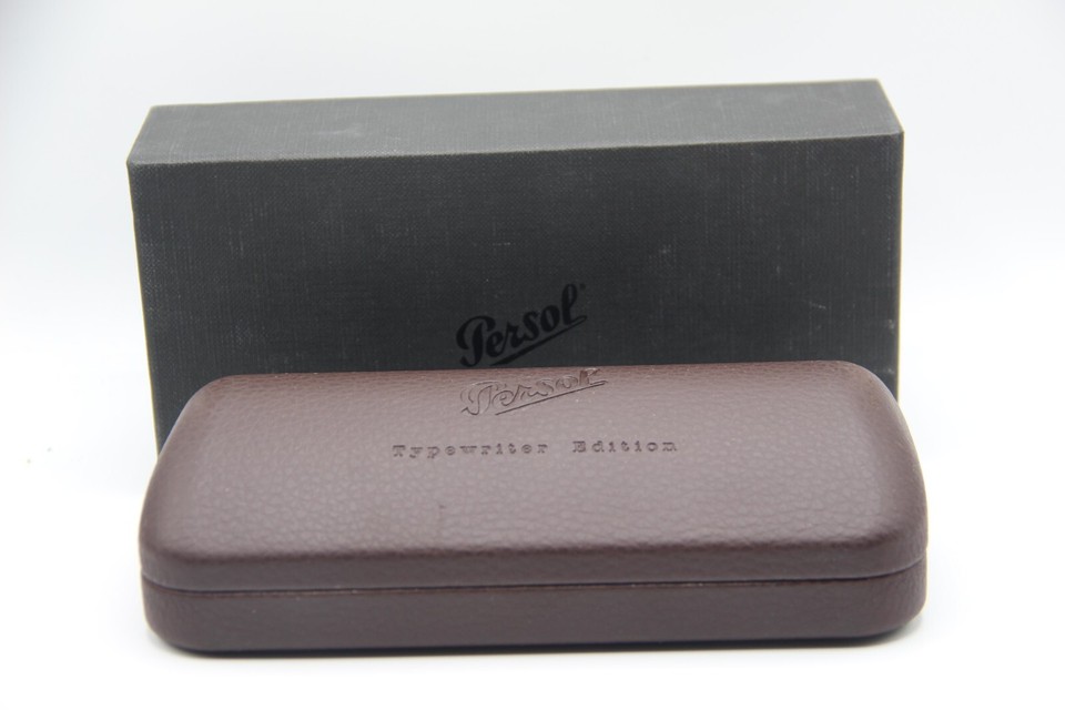 NEW PERSOL BROWN CLAMSHELL AUTHENTIC EYEWEAR EYEGLASSES SUNGLASSES CASE ...