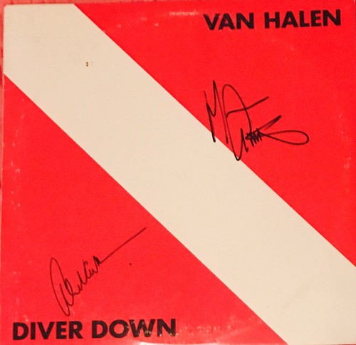 Alex Van Halen Signed Michael Anthony Autographed Album Diver Down ...