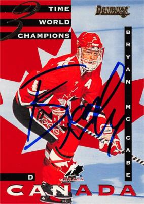 Bryan McCabe autographed Hockey Card Team Canada 1995 Donruss World ...