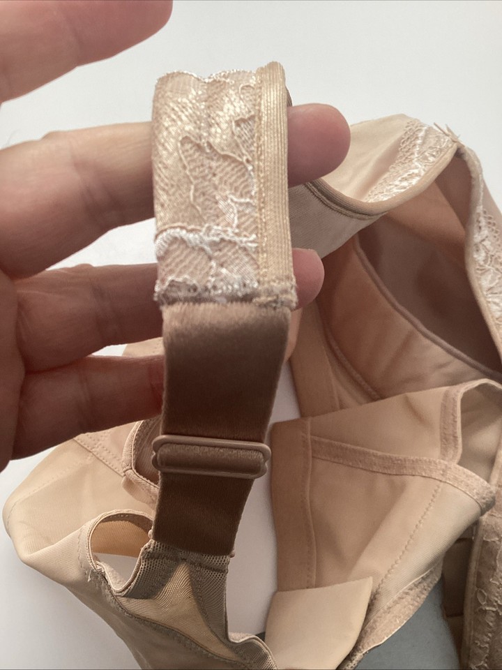 Glamorise ELEGANCE Lace Bra 50F FULL-COVERAGE Wireless COMFORT-STRAPS ...