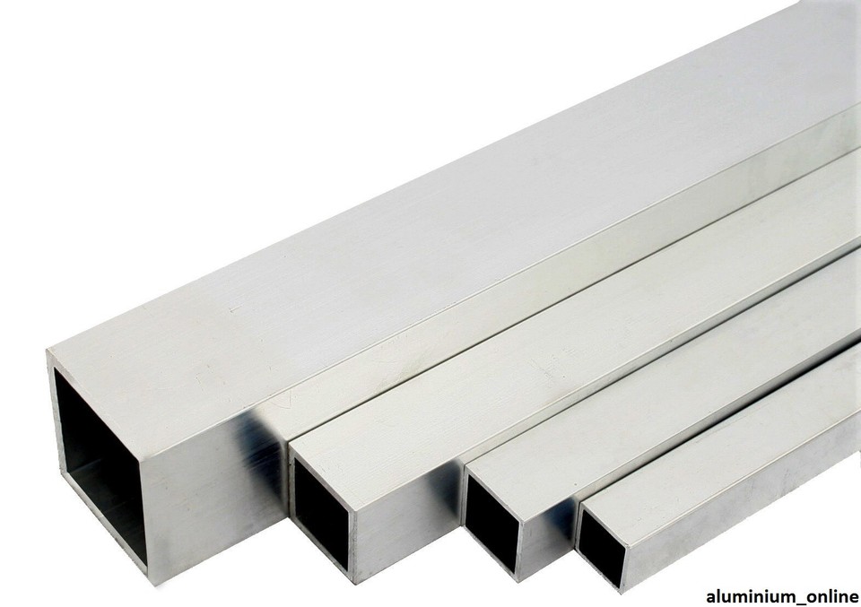 ALUMINIUM SQUARE BOX SECTION TUBE 30mm, 40mm, 50mm 60mm, 65mm. 100mm ...