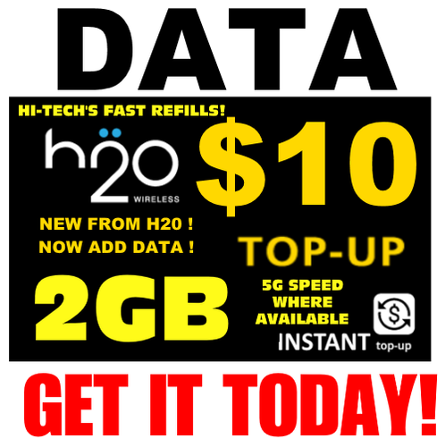 $10 H2O H20 2GB DATA ADD-ON 🔥 TOP UP 🔥 GET IT TODAY ! TRUSTED DEALER ...
