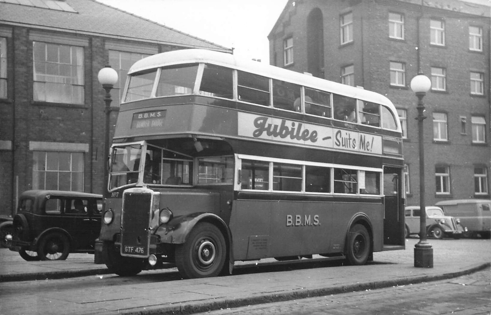 Vintage Photograph Double Decker Bus - B.B.M.S Bamber Bridge Motor ...