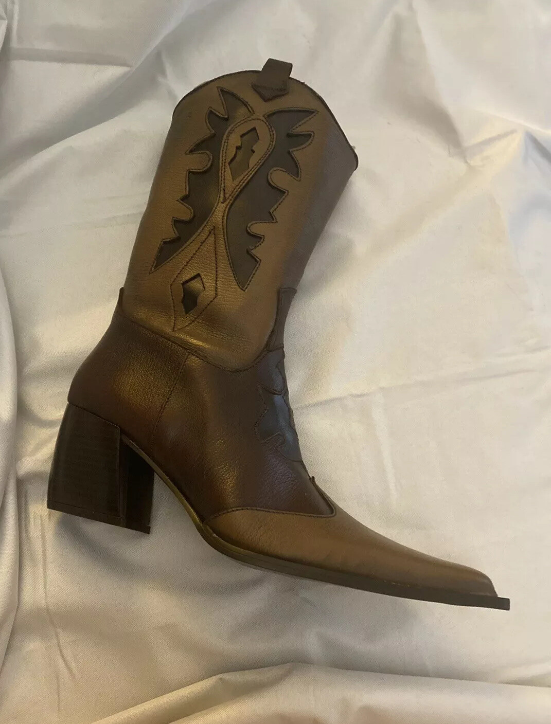 NEW On Your Feet Leather Snip Toe Western Cowboy Brown Bonanza Boots ...