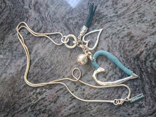 PRANELLA Necklace Blue Long silver tone metal Festival STUNNING | eBay ...