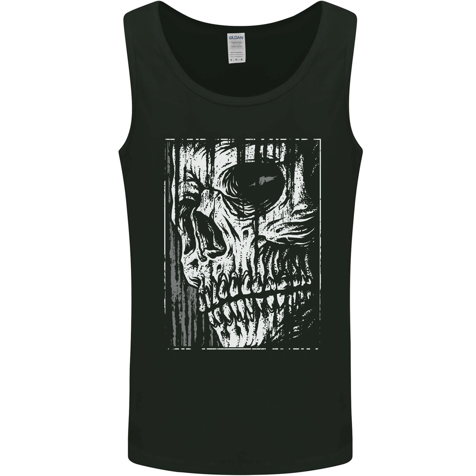 Grim Reaper Skull Gothic Biker Demon Mens Vest Tank Top | eBay