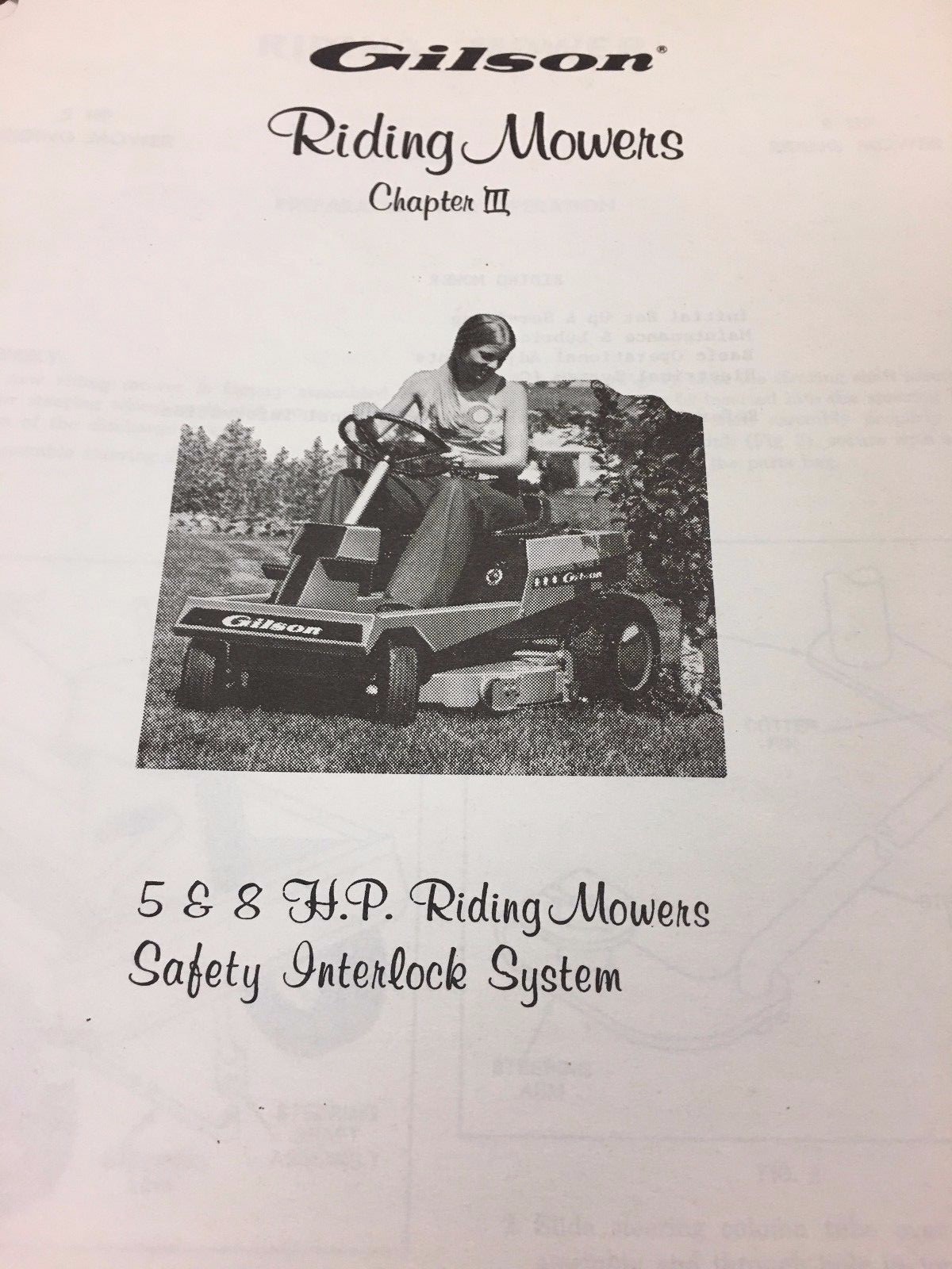 GILSON RIDING MOWERS SAFETY INTERLOCK SYSTEM 5 & 8 HP RIDING MOWERS | eBay