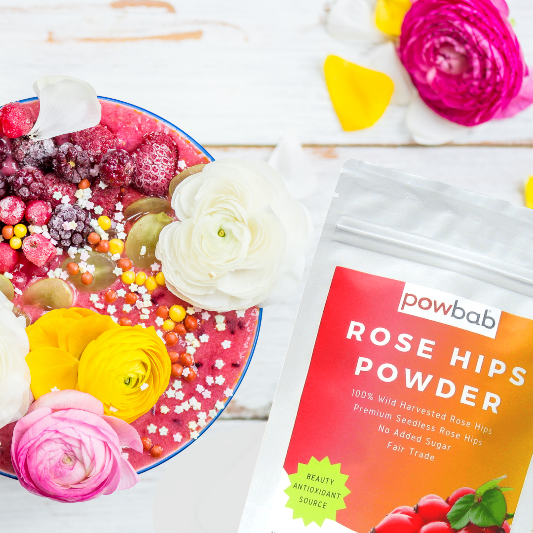 powbab Rose Hips Powder: 100% Organic Rosehip. Premium Rosa Rubiginosa ...