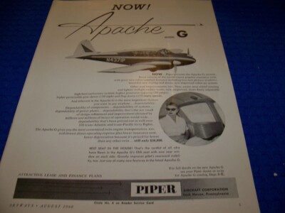 1960 PIPER APACHE MODEL G "NOW APACHE G.."...1-PAGE SALES AD (172LL) | eBay