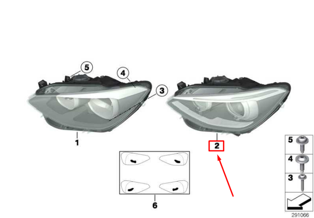 OEM BMW 1 F20 Front Right Bi-xenon Headlight 63117296914 LHD Genuine ...