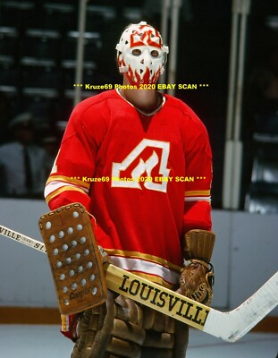 PHIL MYRE Wears RAGING FIRE MASK Up CLOSE 11x14 Photo ATLANTA FLAMES ...
