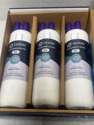 3 Pack D FILTERS D1 Replacement Refrigerator Filters W10295370A ...