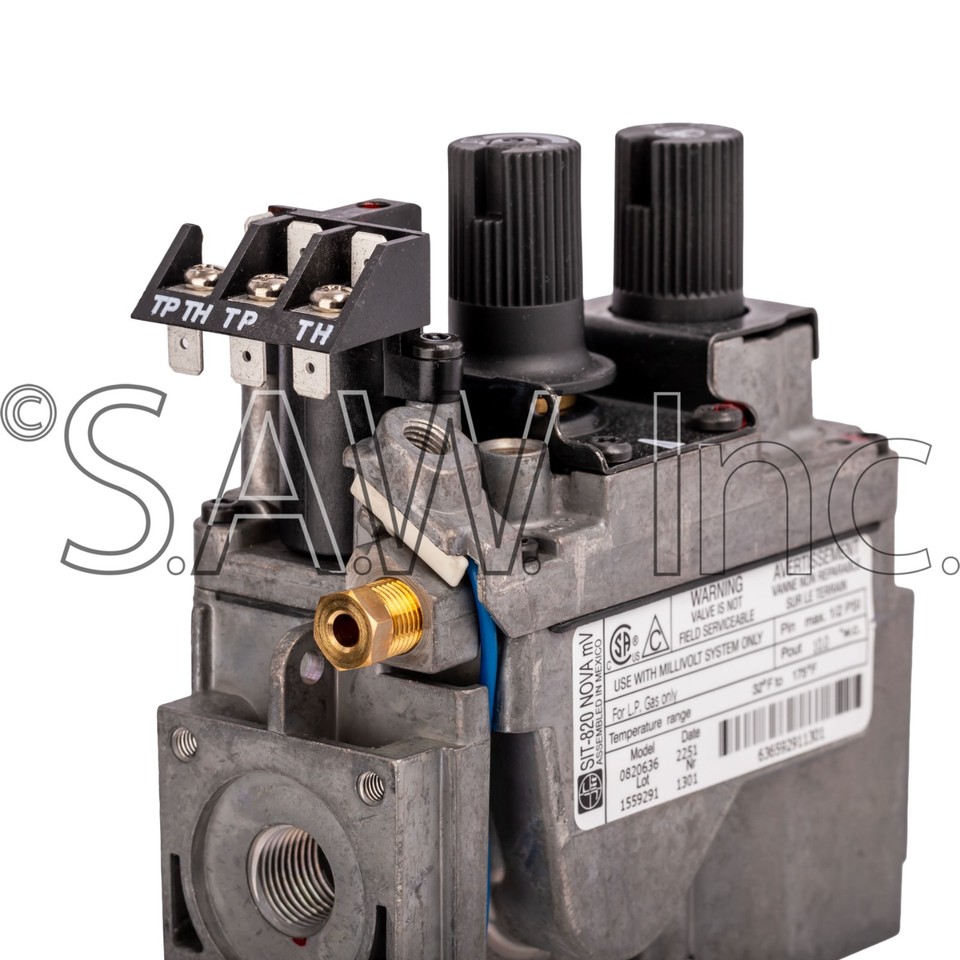 0820636 SIT 820 Nova mV Propane Gas Millivolt Gas Valve for Vent-Free ...