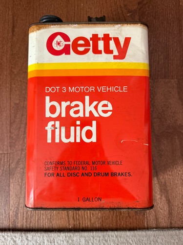 VINTAGE ~ 1970s ~ 1 GALLON ~ GETTY OIL COMPANY / GAS ~ EMPTY ~ BRAKE ...