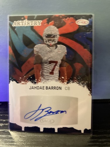 Jahdae Barron 2025 SAGE Artistry Auto ART-JB4. Denver Broncos. | eBay