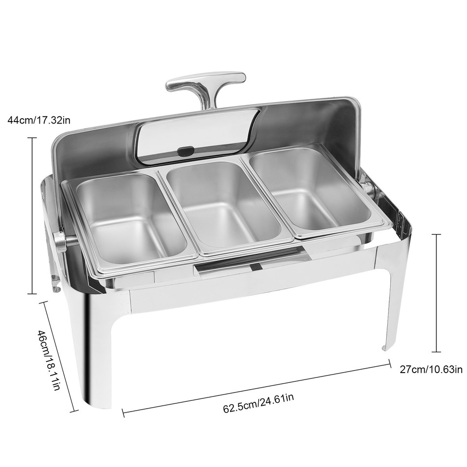 Roll-top Chafing Dish Buffet Set Catering Rolling Buffet Servers and ...
