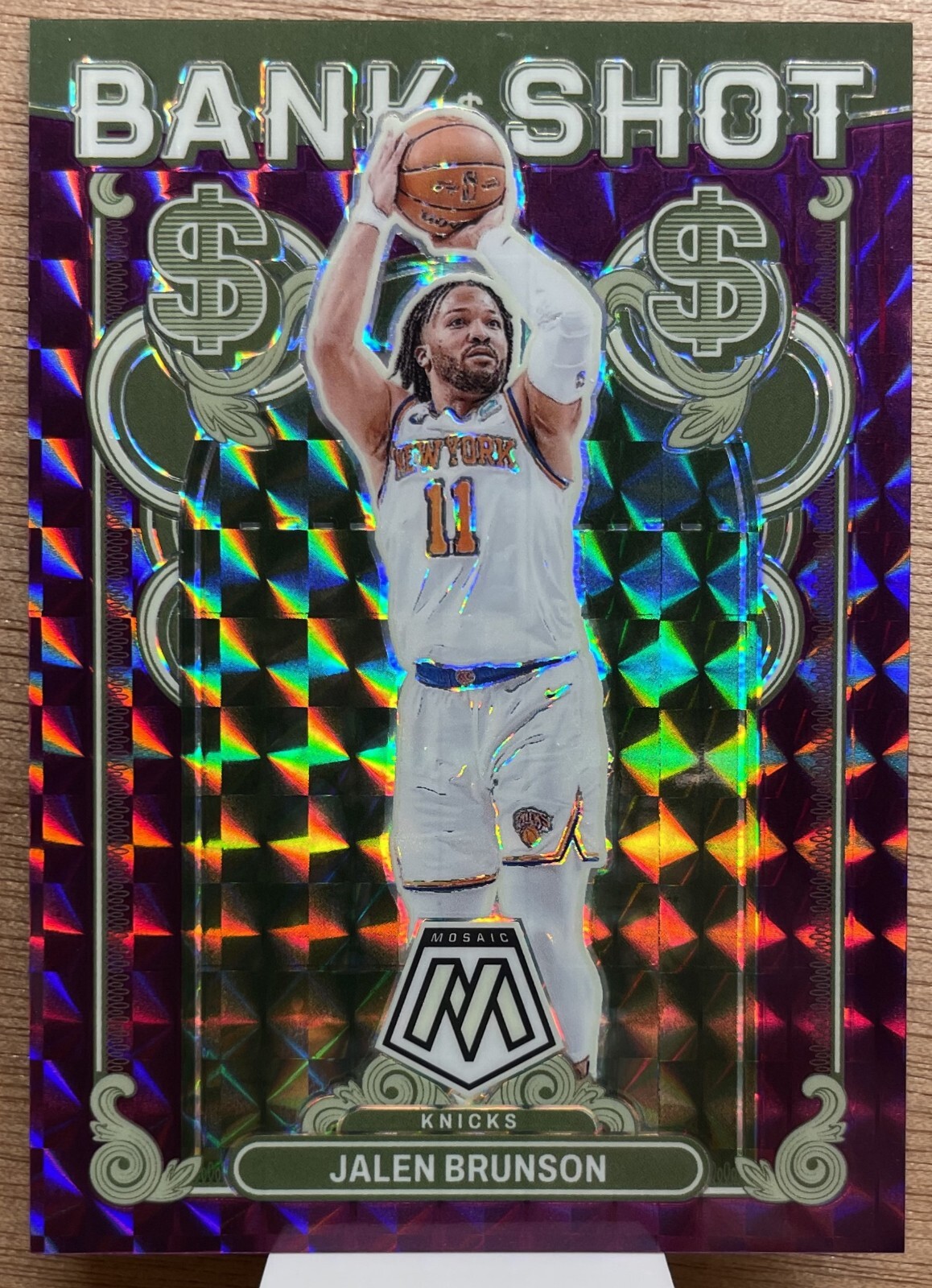 Jalen Brunson 2023-24 Panini Mosaic Bank Shot Purple Mosaic /99 #2 NY ...