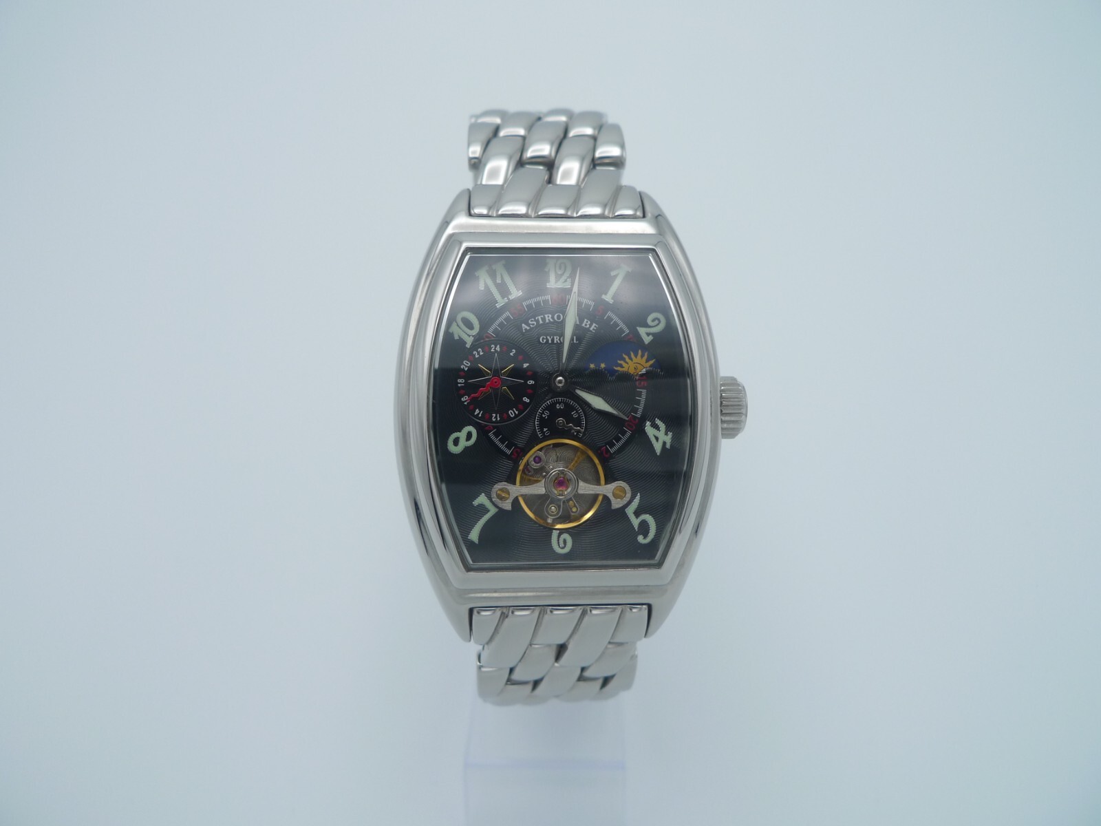 RXW Curverd Astrolabe Flying Tourbillon Black Dial Wrist Watch Ken ...