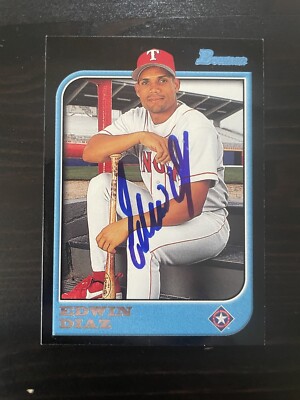 1997 Bowman #201 Edwin Diaz Texas Rangers Signed Card Autographed | eBay