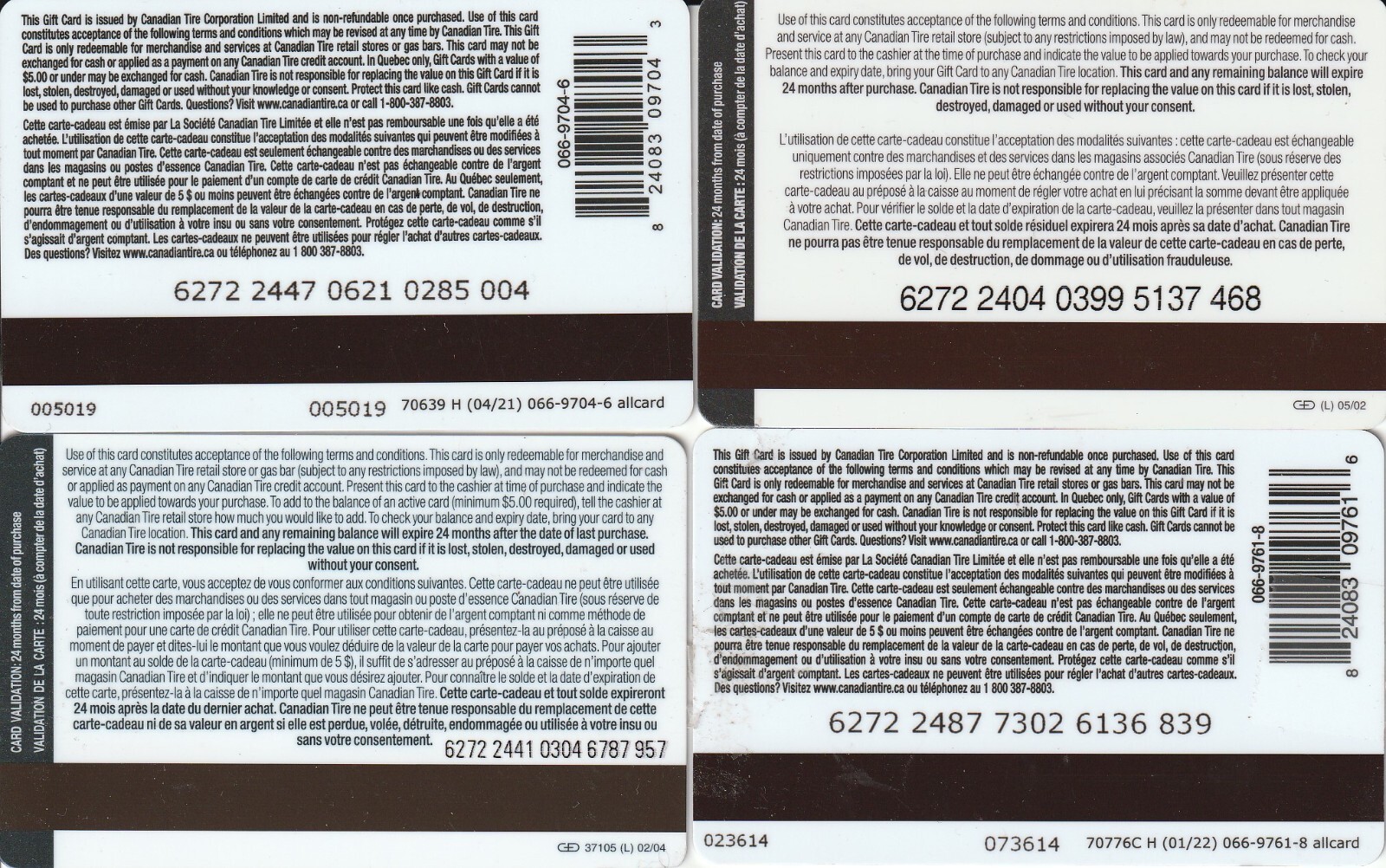 CTC 4x Gift card empty carte cadeau vide | eBay