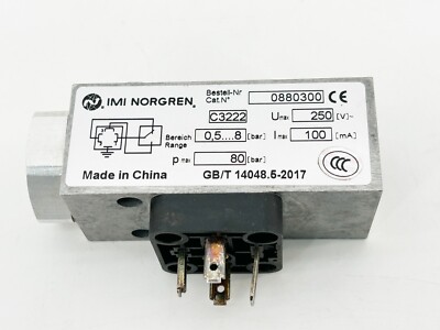 Norgren 0880300 Pneumatic Pressure Switch 18D Series 250V 3A 1/4 Size ...