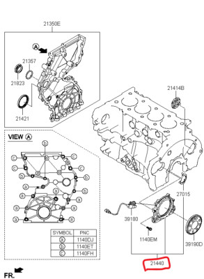 Genuine/OEM 214402F500 CASE ASSY-OIL SEAL for Kia Grand Carnival ...