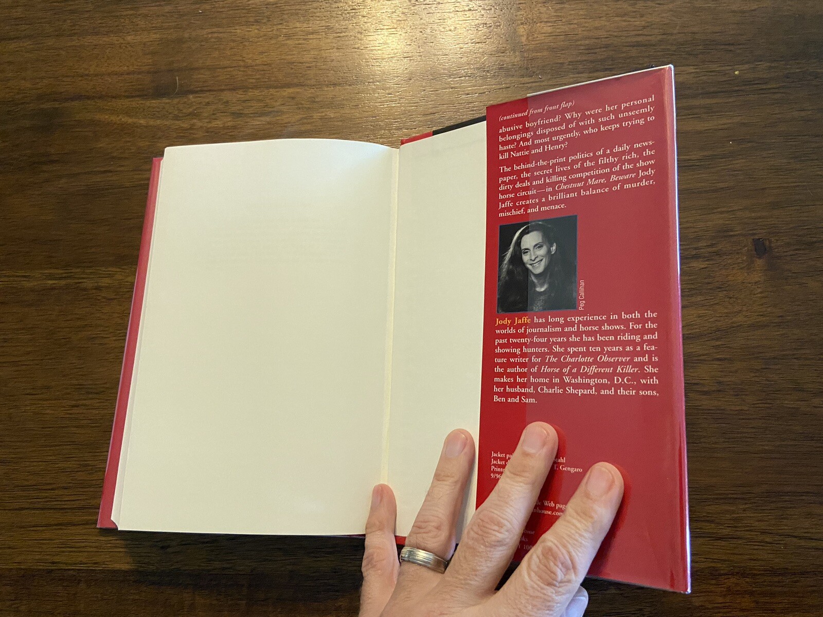 SIGNED Chestnut Mare, Beware by Jody Jaffe 1st Printing Edition 1996 ...