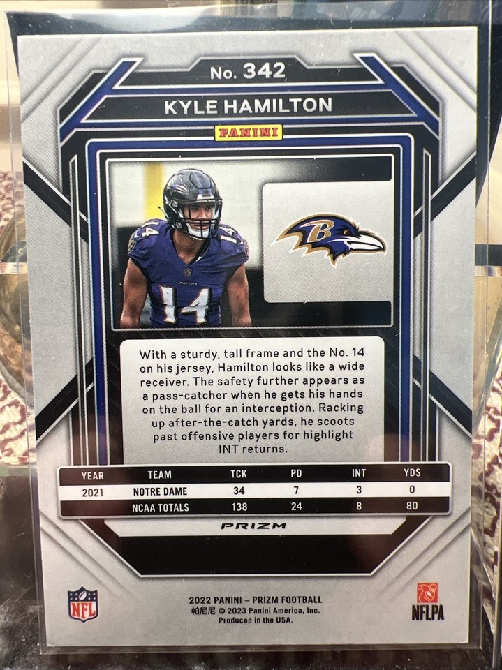 2022 Panini Prizm #342 KYLE HAMILTON - Rookie RC - Red White & Blue | eBay