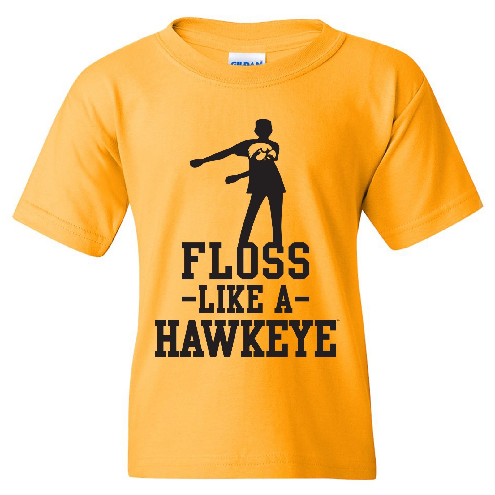 Floss Like a Hawkeye - Collegiate Sports Team Youth Basic Tee - Gold | eBay