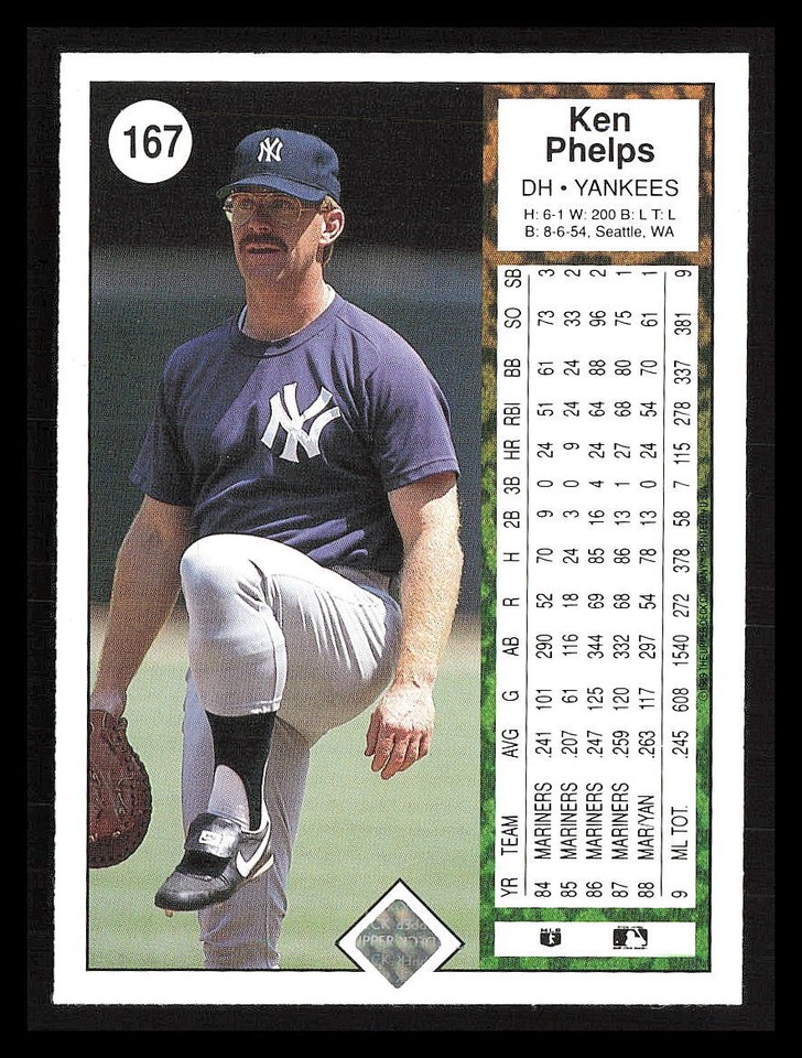 Ken Phelps 1989 Upper Deck #167 New York Yankees | eBay