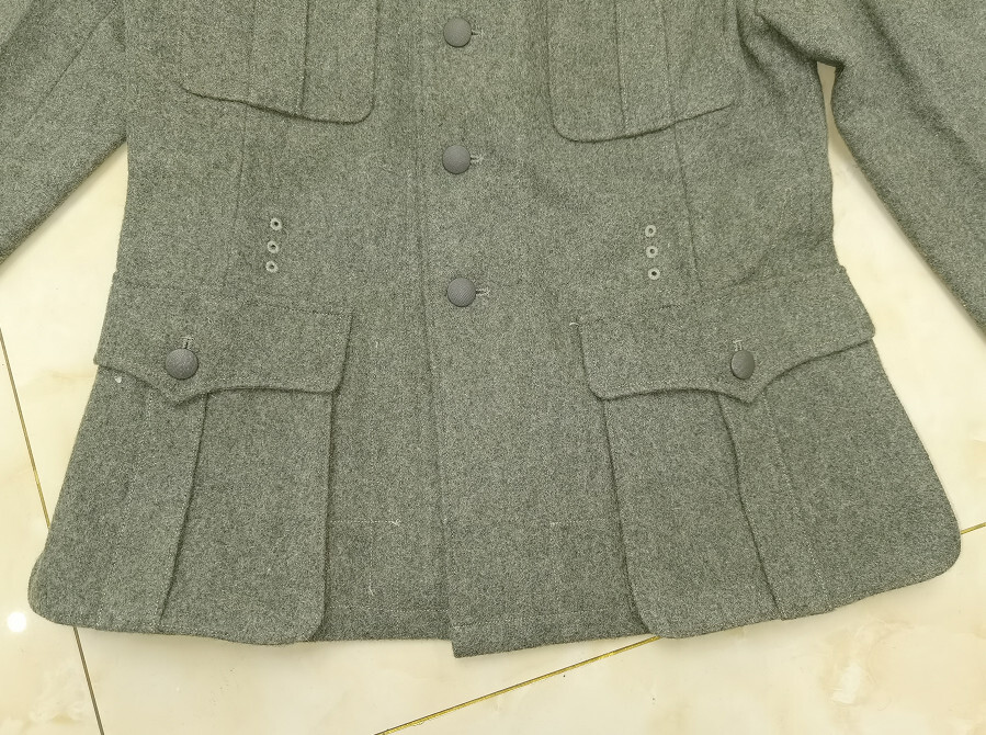 Repro WW2 GERMAN EM M36 FIELD GREY GREEN WOOL TUNIC & TROUSERS SIZE M ...