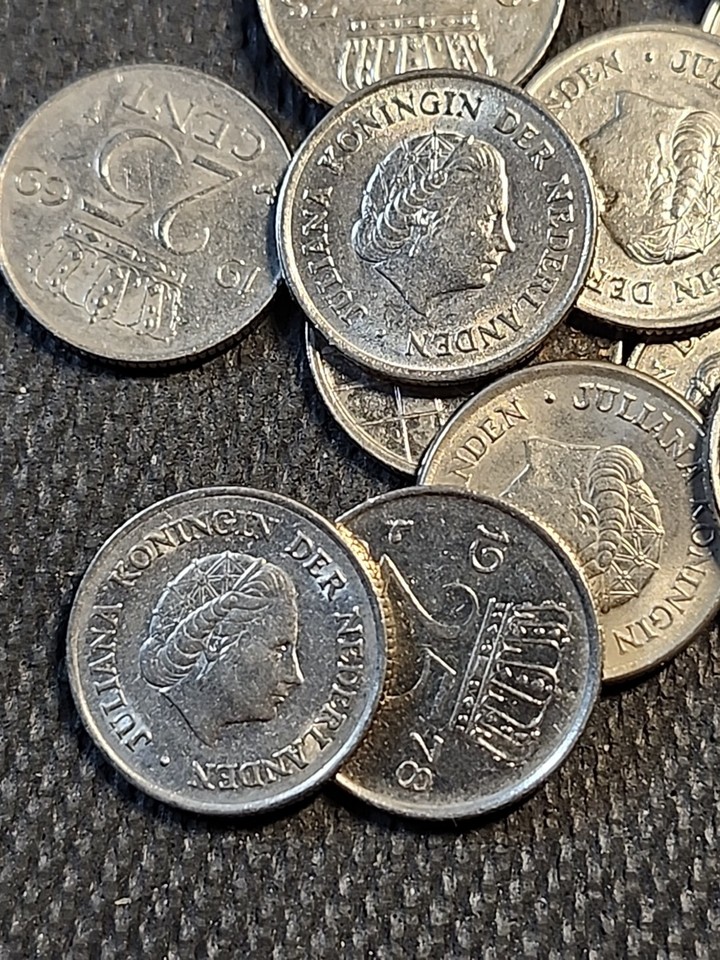 Old NETHERLANDS COINS-25 C- Excellent Pure Nickel Coins - Free Shipping ...