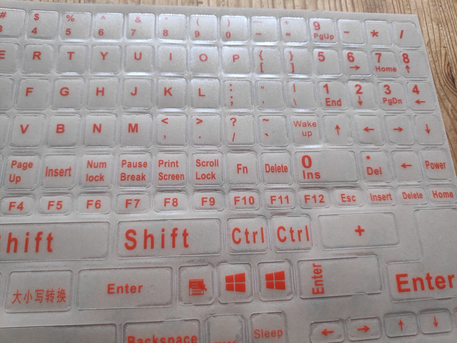English Full Size Keyboard Frosted PVC &Transparent Keyboard Stickers ...