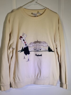 VINTAGE EP PRO EMBROIDED PINEHURST WOMANS GOLF SWEATER CREAM YELLOW ...