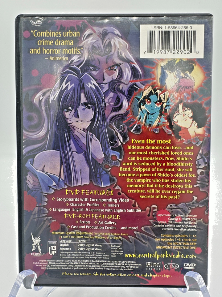 NightWalker Eternal Darkness DVD Anime CPM US Manga Corps Vampire ...