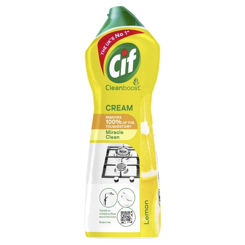 Cif Lemon Cream Cleaner 750ml Multipurpose Surface Cleaner Tough Dirt ...