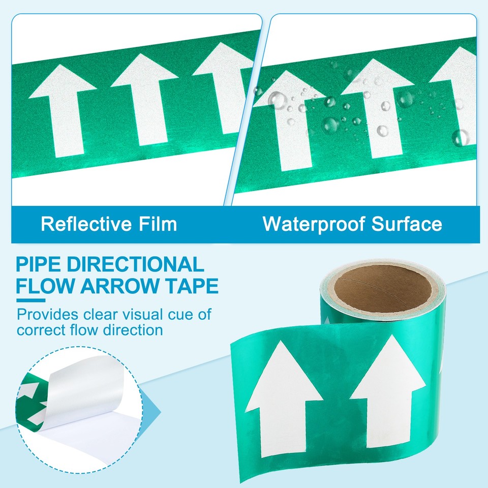 5-8/9"x33' Directional Pipe Flow Arrow Adhesive Tape Arrow Stickers ...